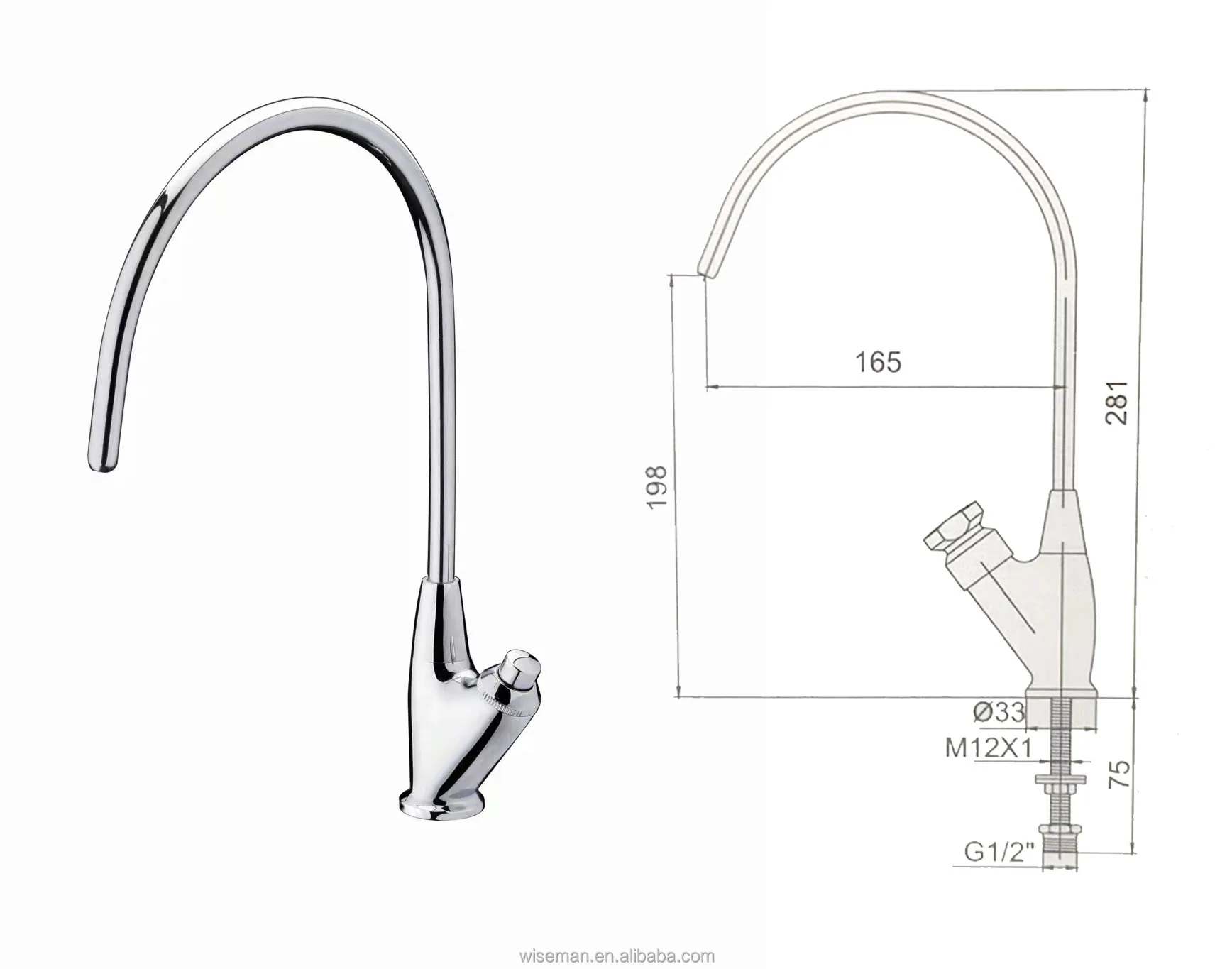 Push Button Drinking Water Tap - Brass Fountain Faucet