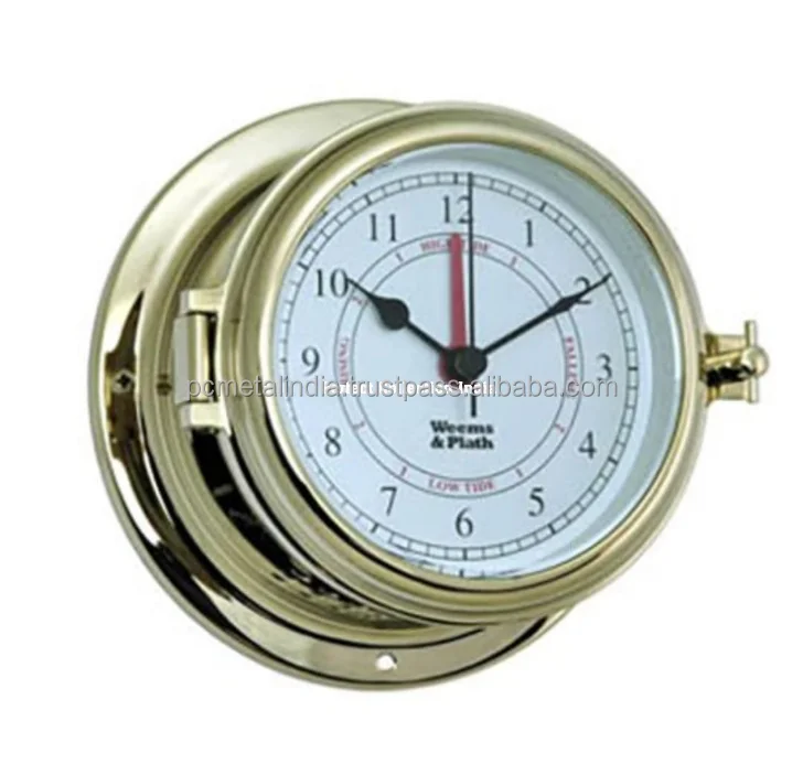 Solid Brass Maritime World Time Clock on Brass Stand Hanging Desk/7 ...