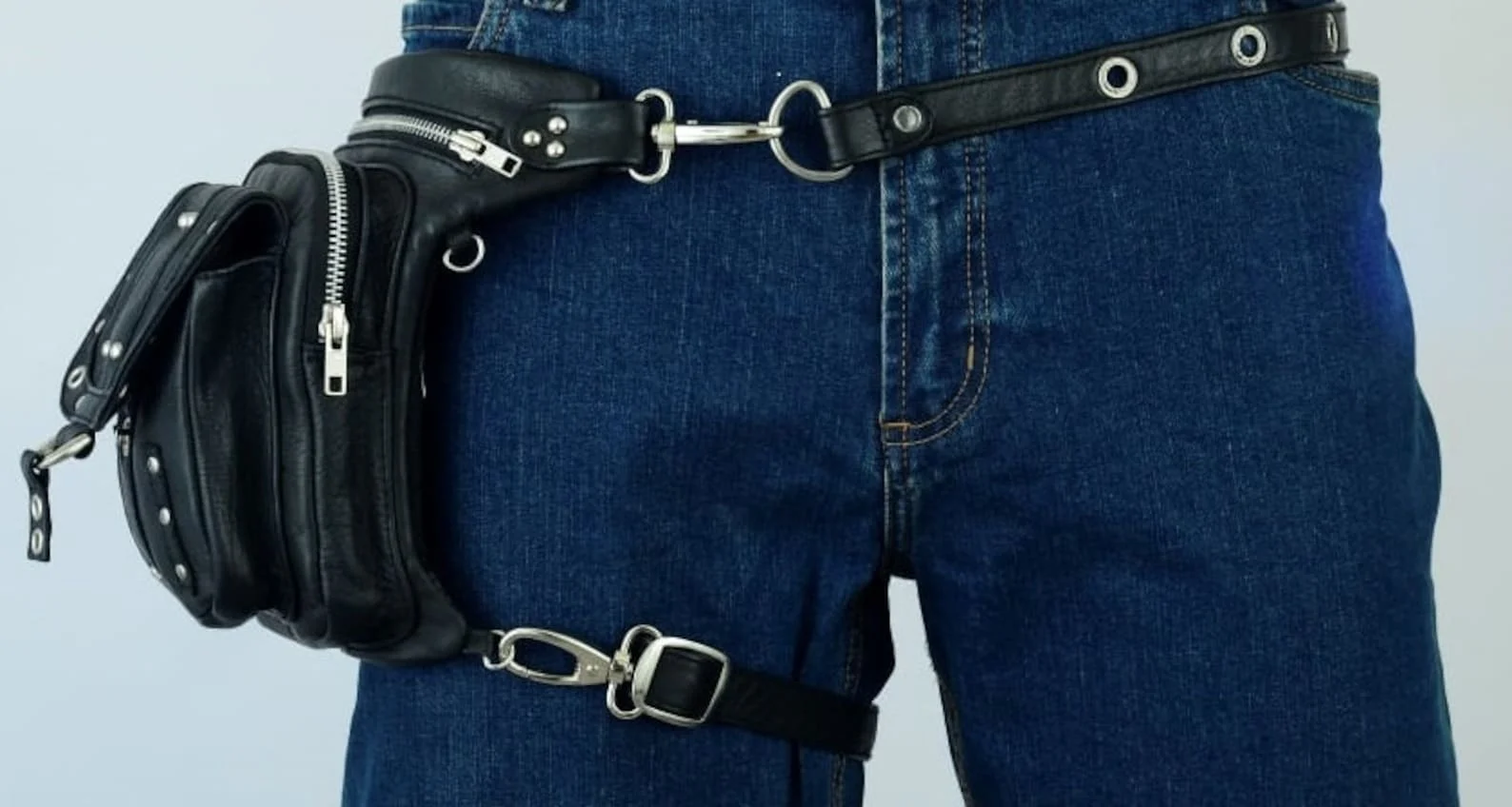 Quality Leather Thigh Drop Leg Bag Gun Holster Waist Fanny Pack ...