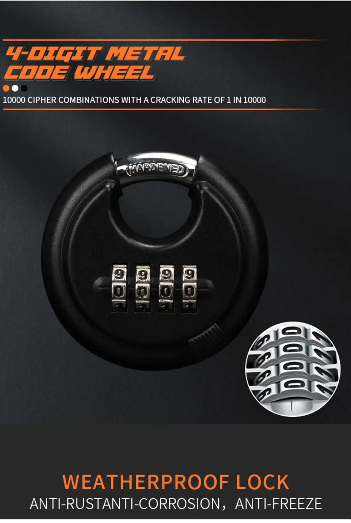 4 Digit Combination Lock With Hardened Steel Shackle Combo Padlock For ...