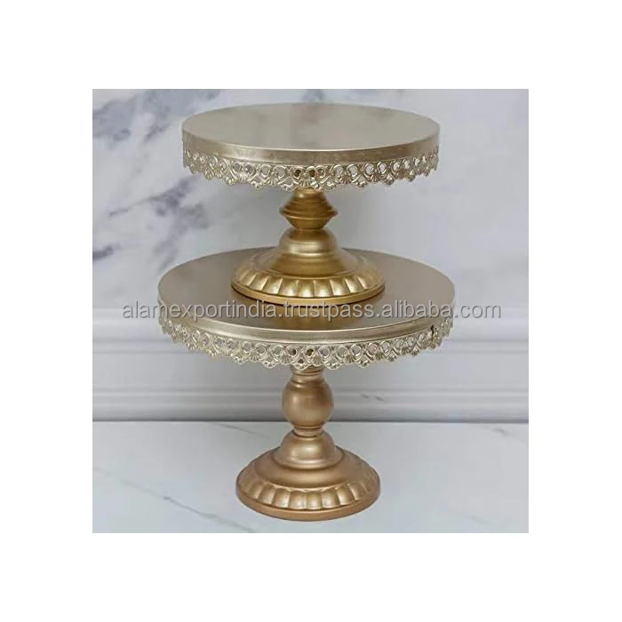 Unique & Attractive Newly Modern Design Gold Finished Round Metal Cake ...