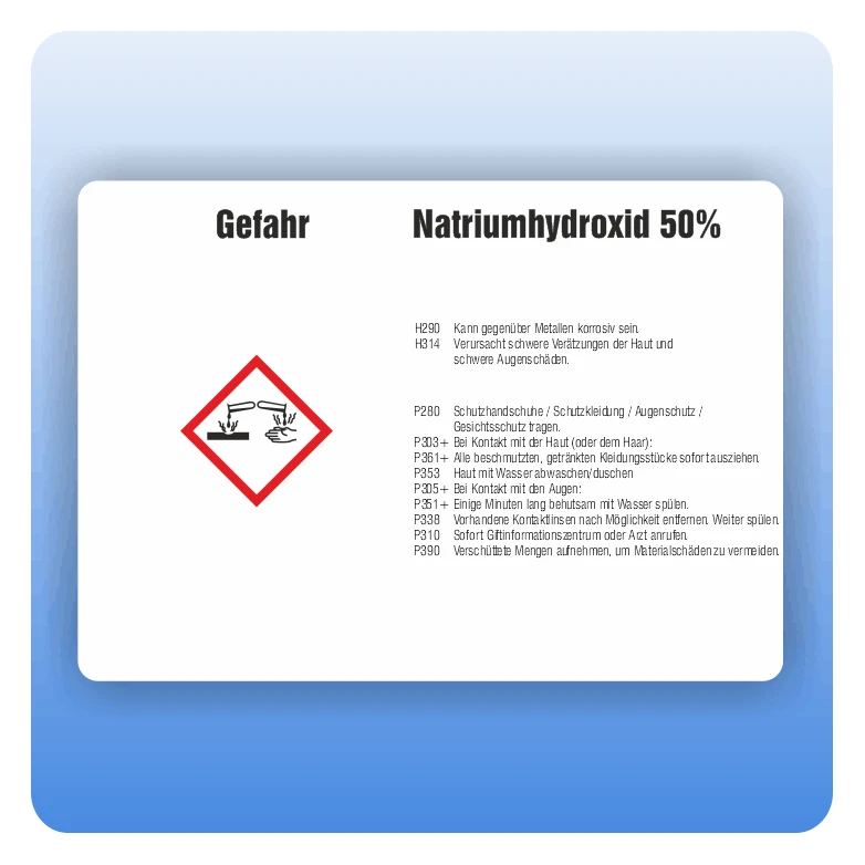 Sodium Hydroxide 50 Percent Hazardous Substance Label for Containers 3 ...