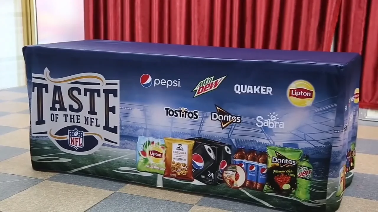 Custom Sublimation Printed 6ft Table Cloth With Logo Polyester Fitted ...