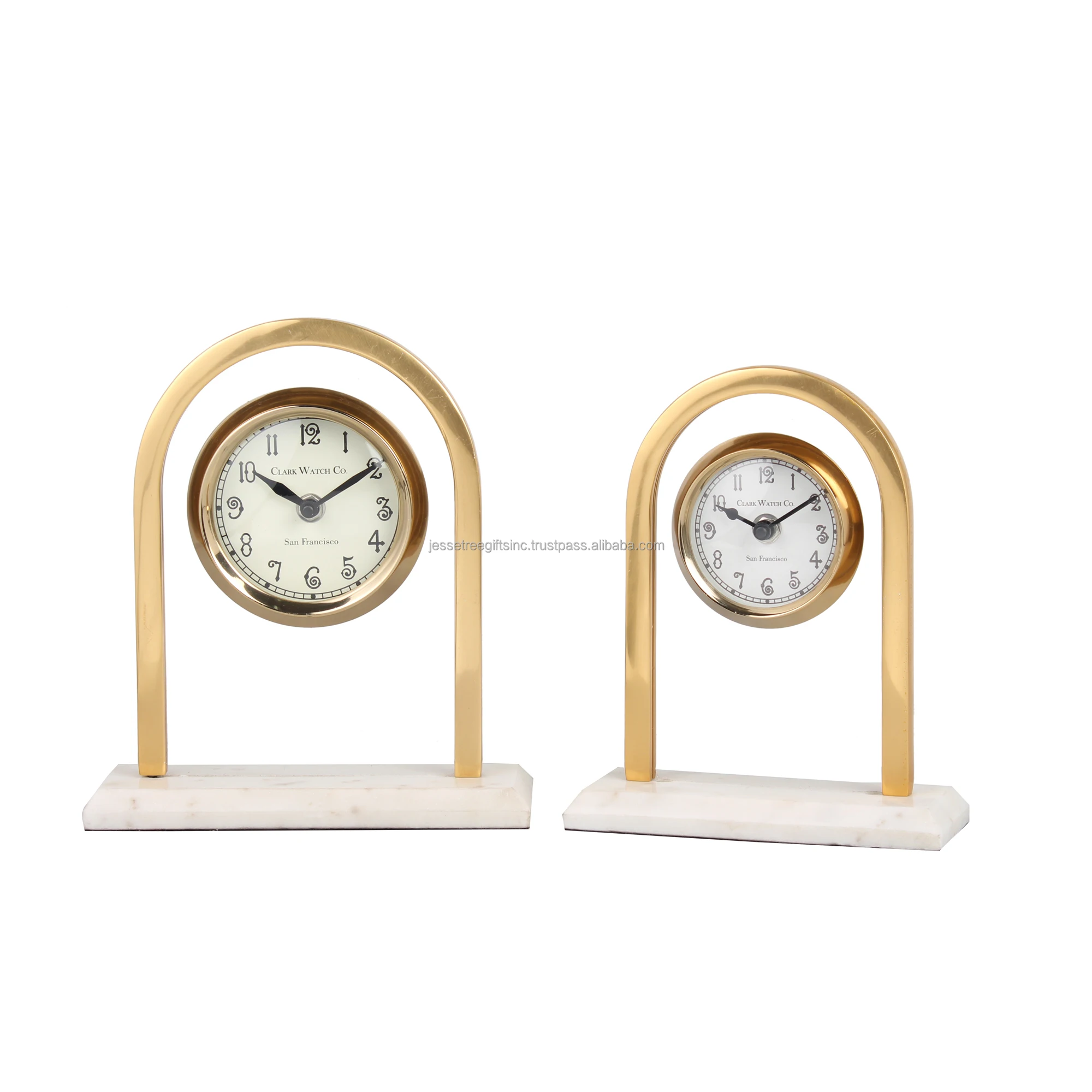 Handmade Metal Tabletop Clock With Shiny Polish & Black Powder Coating ...