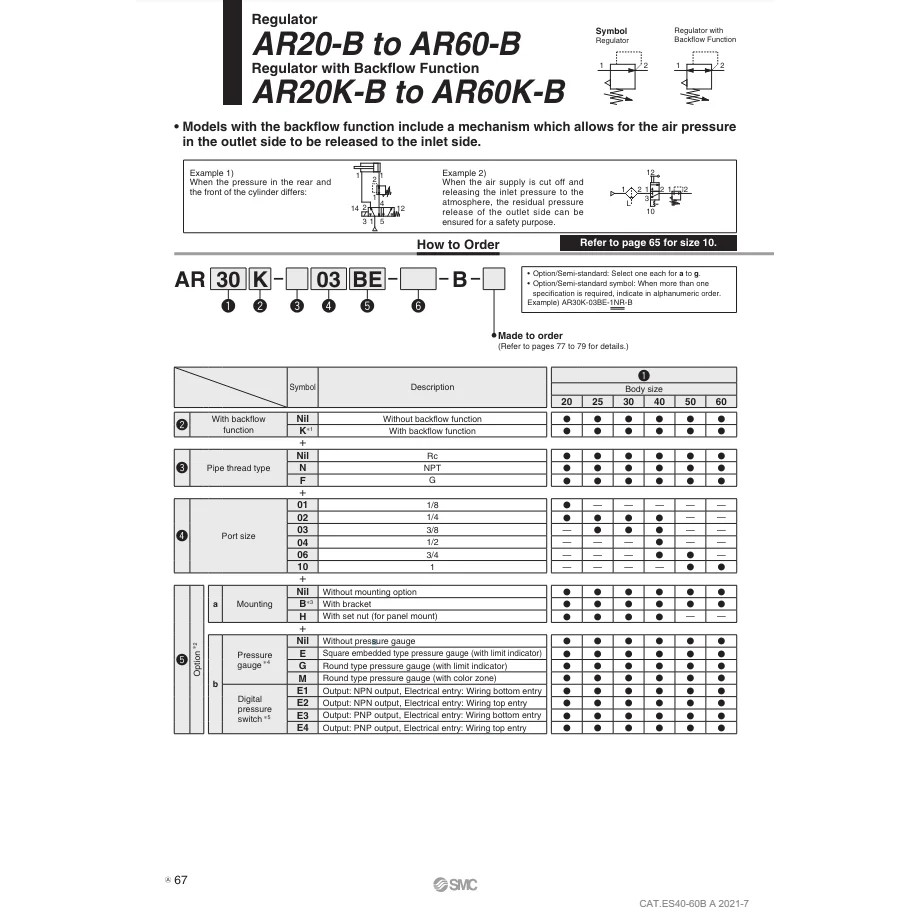 SMC Pneumatics Pressure Regulator Model AR50-10BG-B| Alibaba.com