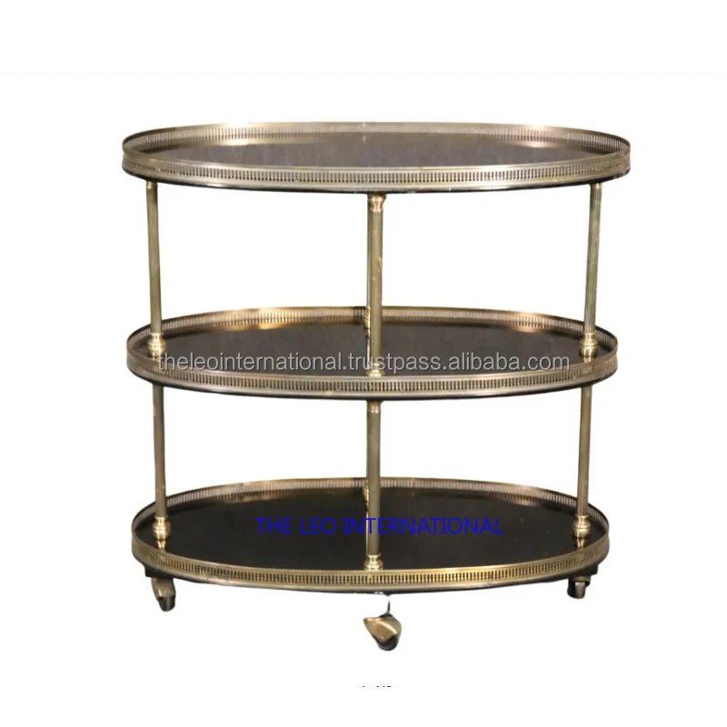 2022 Hotel Kitchen Gold Metal Mini Bar Trolley - Stylish & Functional