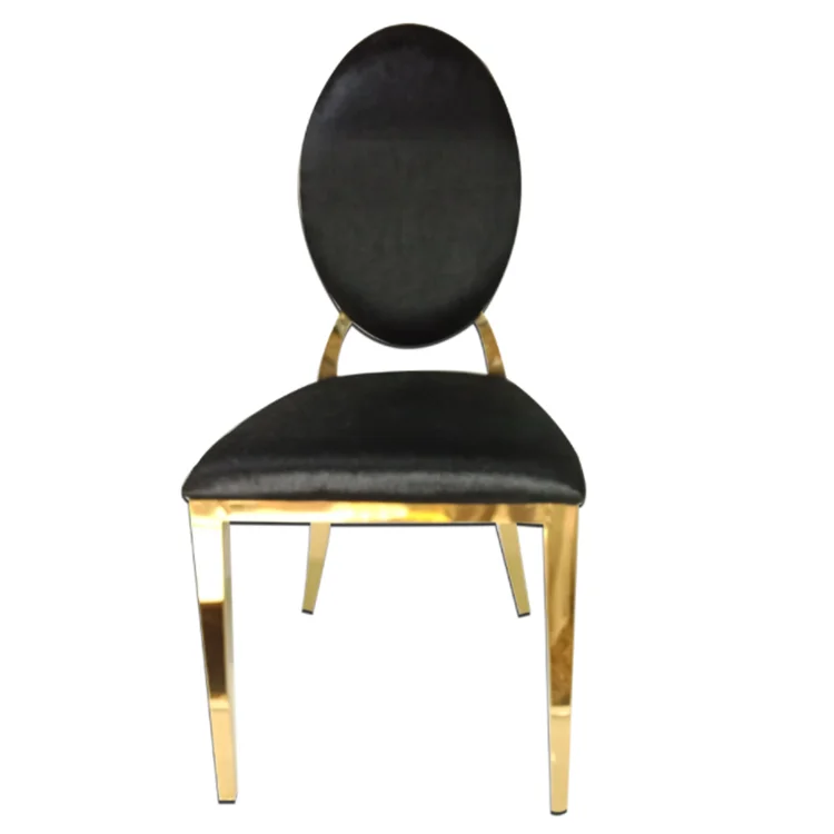 Modern Luxury modern gold stainless steel O round back chairs wedding ...