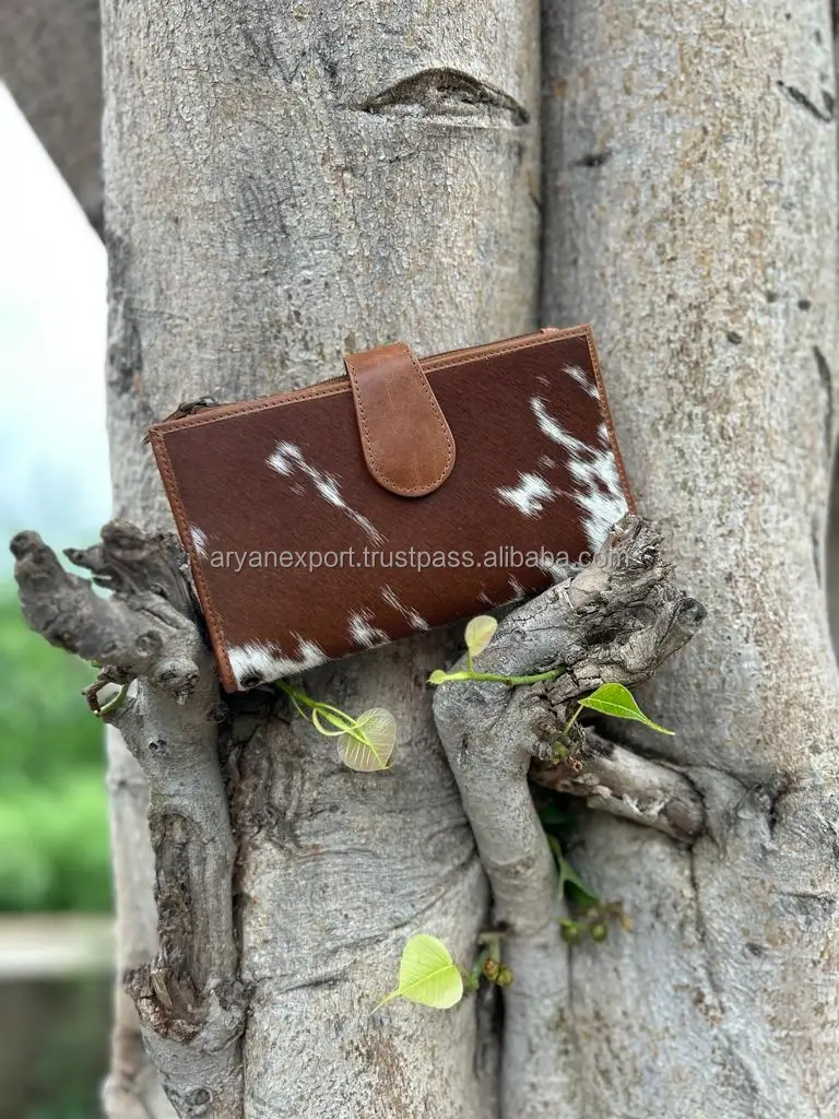 New Real Handmade Hair on Hide Wallets for Women Slim Wallet Bifold ...