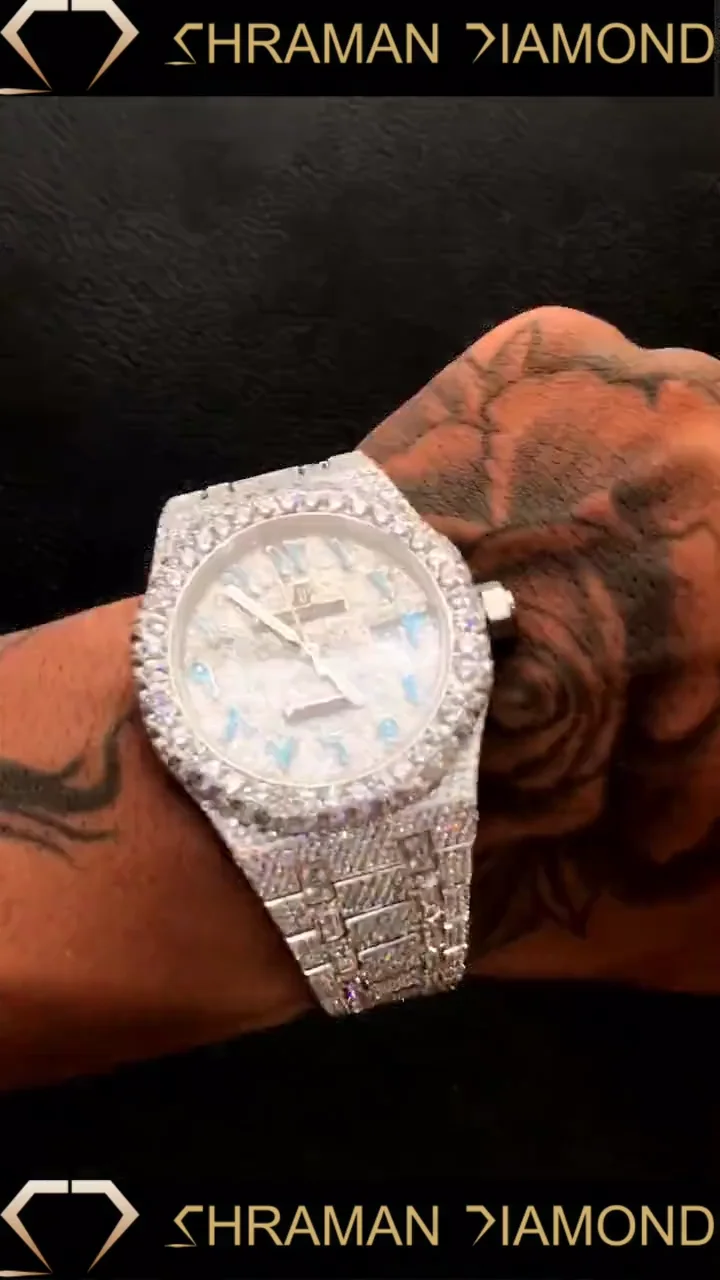 Fully Iced Out Vvs Moissanite Diamond Rapper Hip Hop Watch Automatic ...