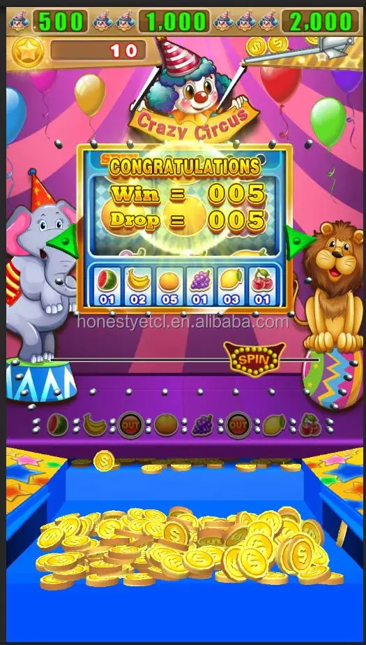 Vertical Video Amusement Game "crazy Circus " Coin Operated Game Board ...