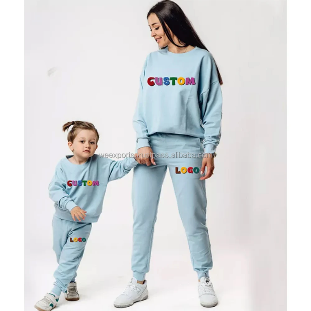 2pcs Mommy And Me Outfit Tracksuits Custom Sizes Unisex Wholesale ...