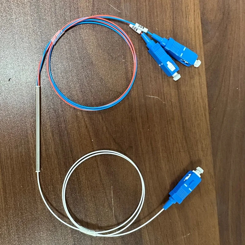 1x2 Two Way Ratio Splitter 1310/1490nm/1550nm Steel Tube SC/UPC 5/95 10 ...