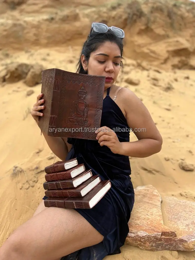 New Real Hand Tooled Embossed Leather Secure Thread Closure Journal ...