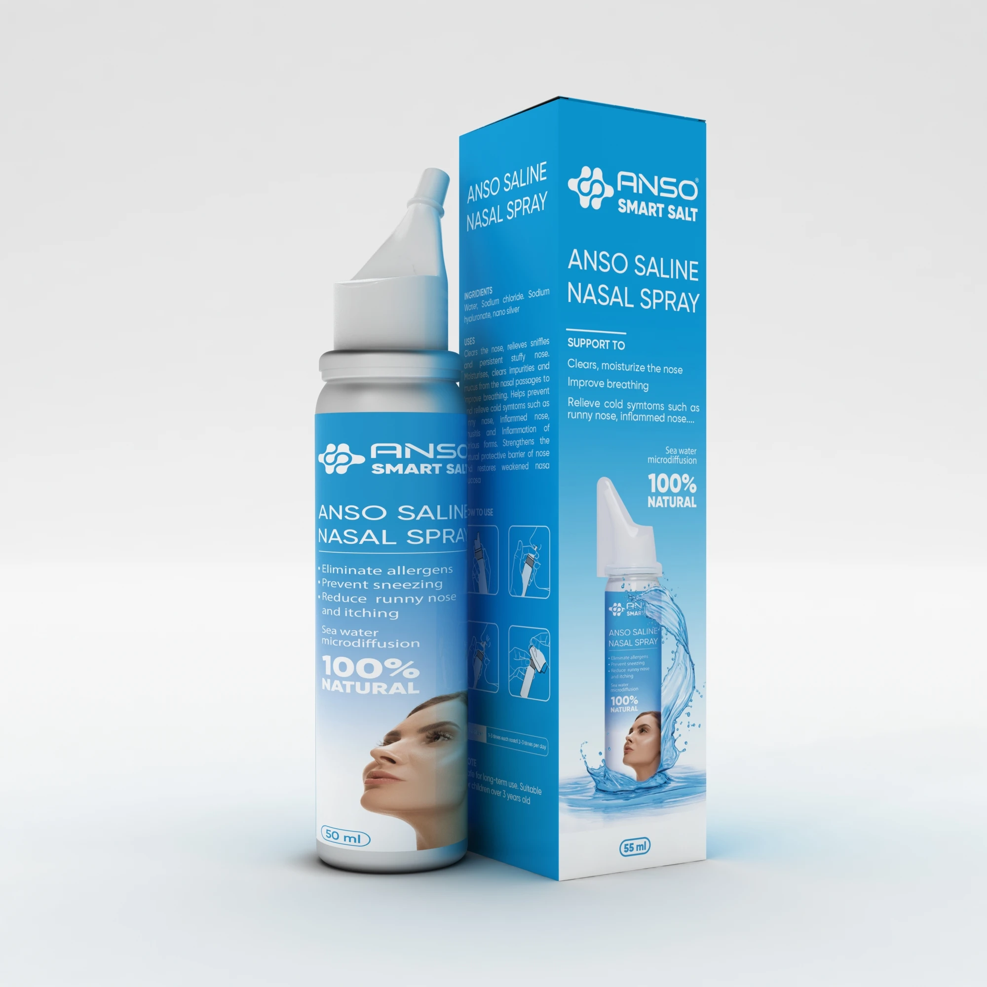Anso Nasal Spray: Care Saline Moisturizing Spray For Instant Soothing ...