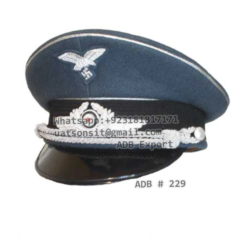 Ww2 Wwii German Luftwaffe Officer Embroidered Visor Caps Airforce Hats ...
