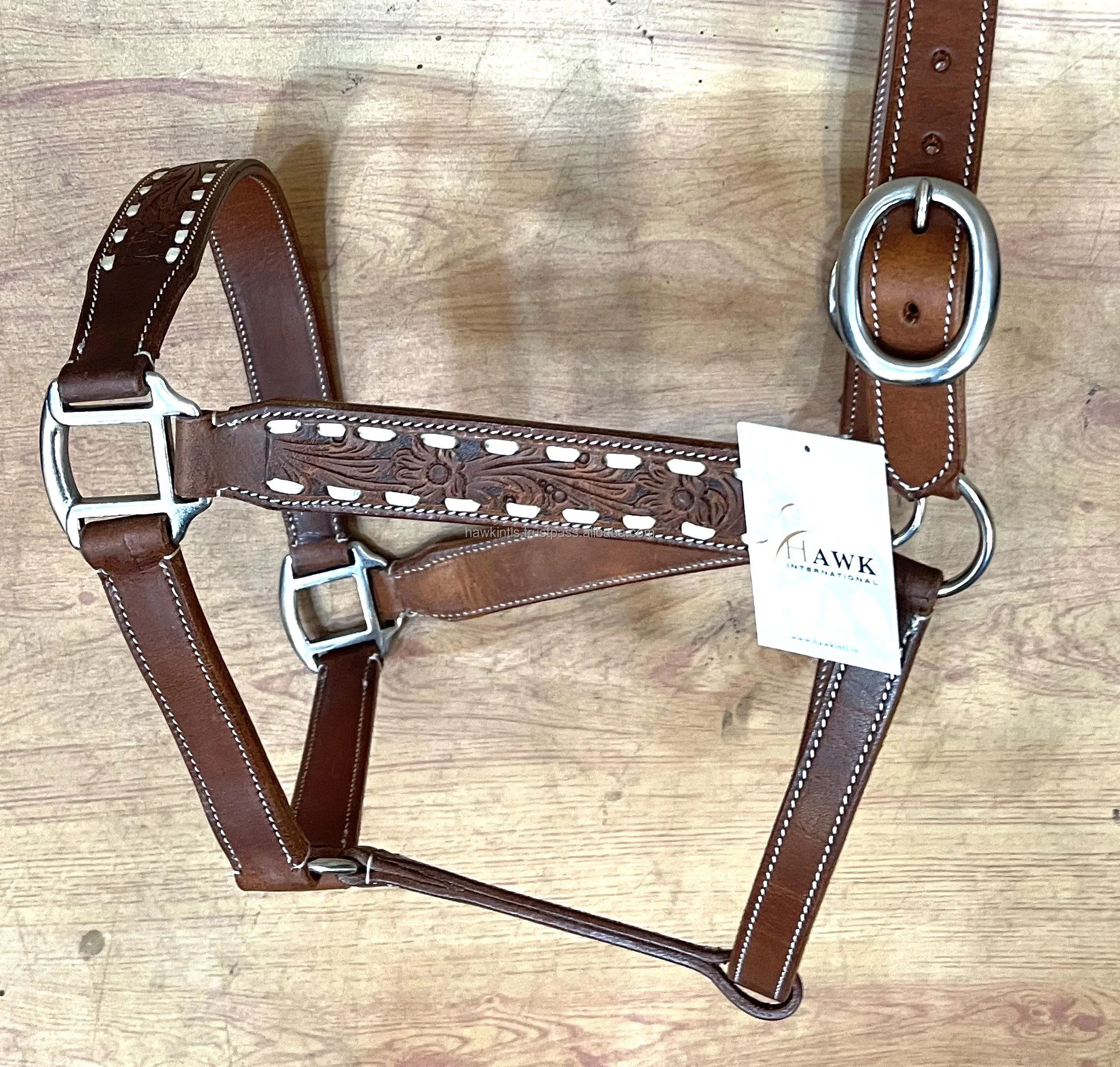 High Quality Customised English Saddle Style Horse Leather Halter ...