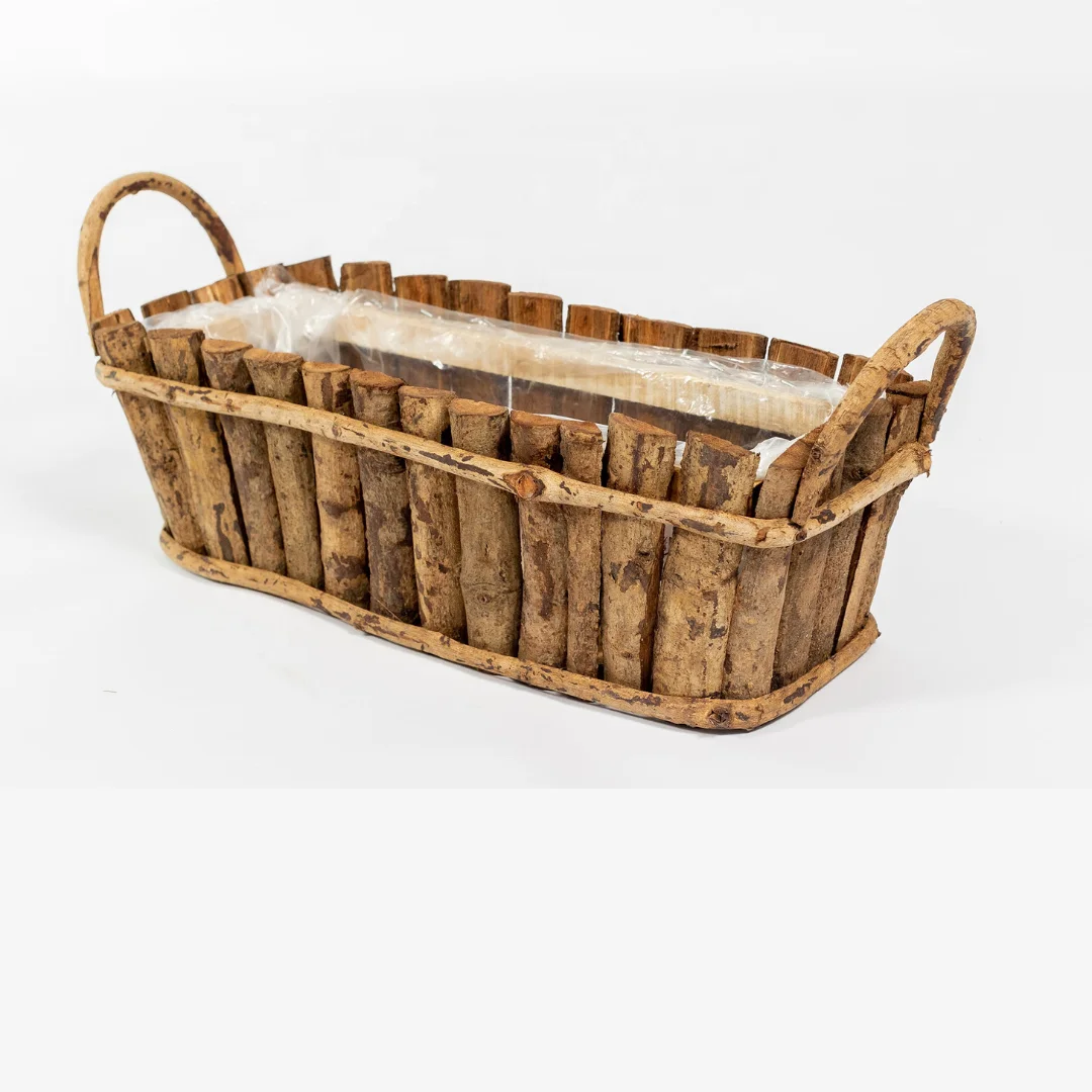Original Handmade Rectangle With Handle Shape Wood Flower Pot With ...