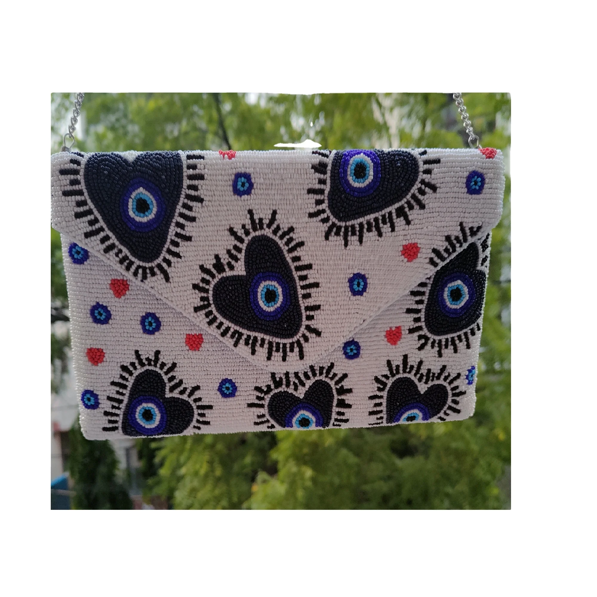 Handmade Beautifully Beaded Evil Eye Designer Purse Beaded Clutch Bag ...