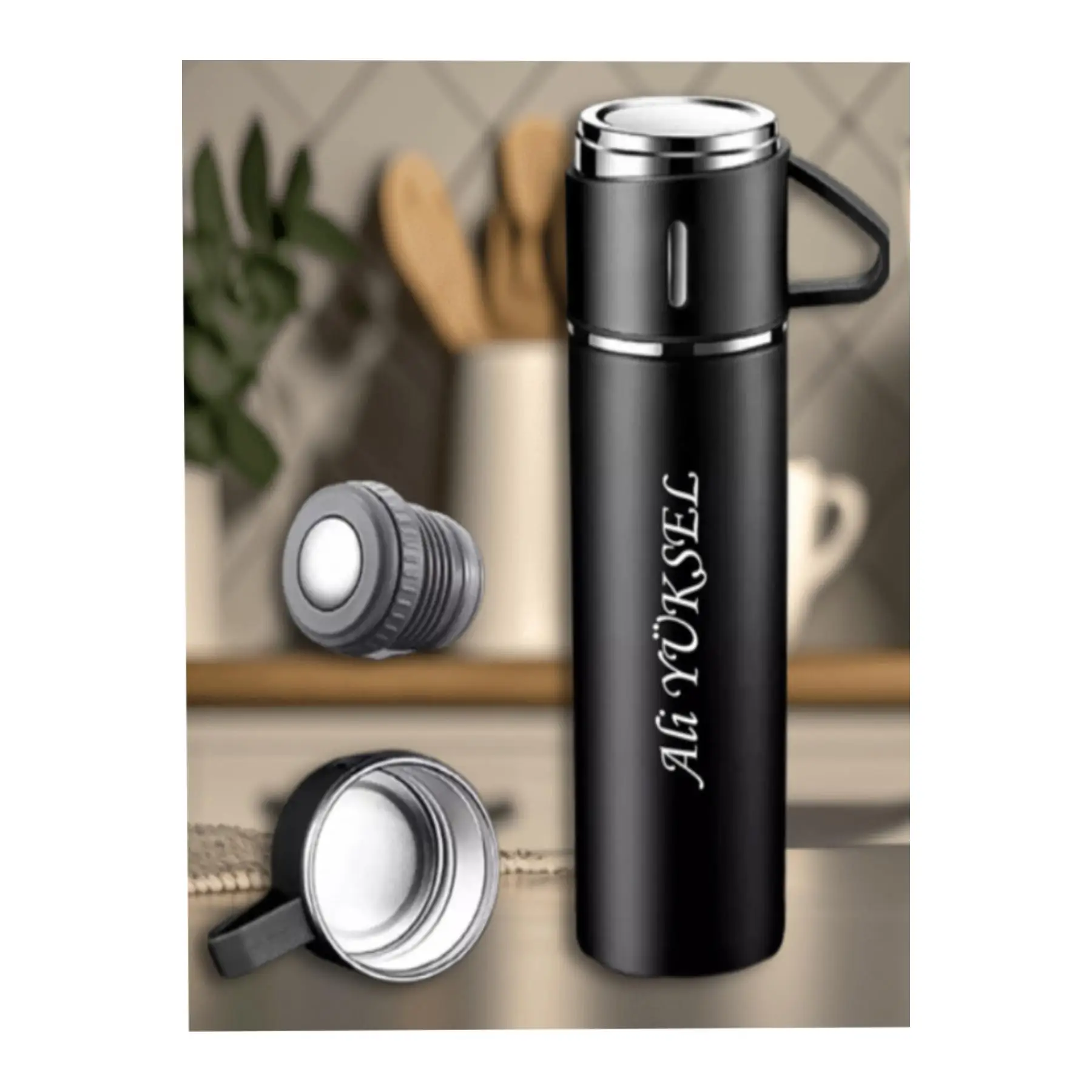 Personalized Named 500 Ml Stainless Steel Thermos With Cup,Tea Coffee ...