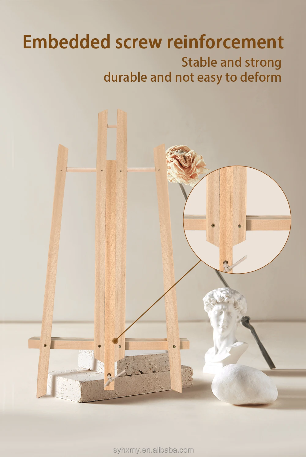 Wooden 40cm Children's Desktop Oil Painting Easel Art Display Stand For ...