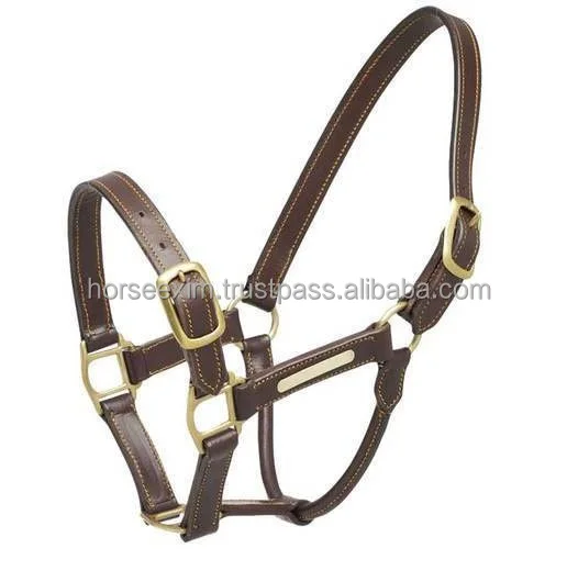 Rope & Leather Horse Halter \ Anatomic Leather Head Halter Leather ...