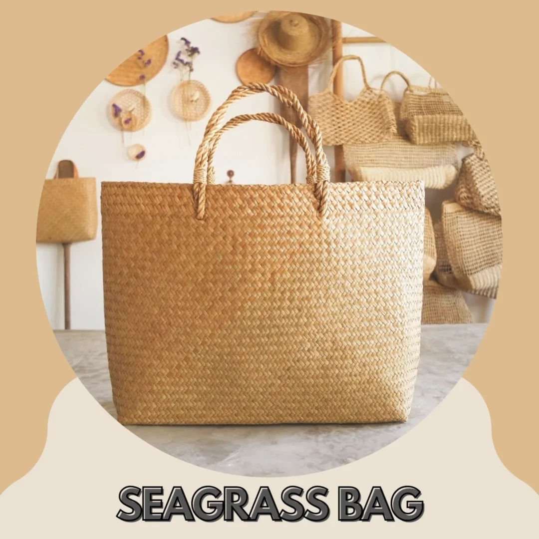 Seagrass Bag Straw Beach Going Bag Women Ladies Moroccan Style Eco ...