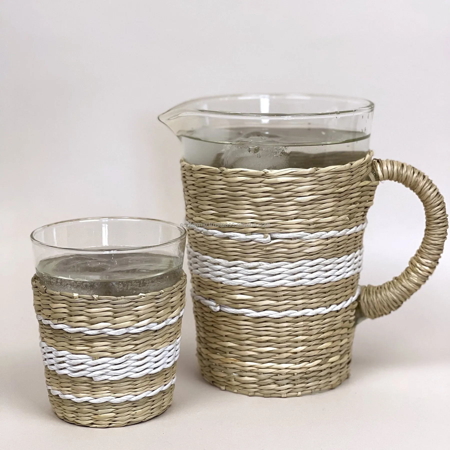 Eco-friendly Woven Cup Covers - Natural Seagrass Accessories