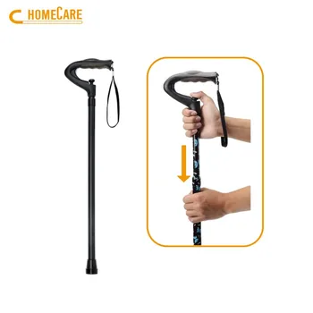 Aluminium 1 Push-button Cane Tpr Handle Walking Cane For Elderly - Buy ...
