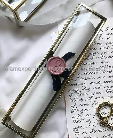 Invitation Reception Card Holder - Customized Metal Brass Frame