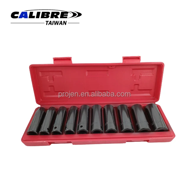 TAIWAN CALIBRE 11pc 1/2" Drive 6-Point 10-24mm Metric Mechanics Deep ...