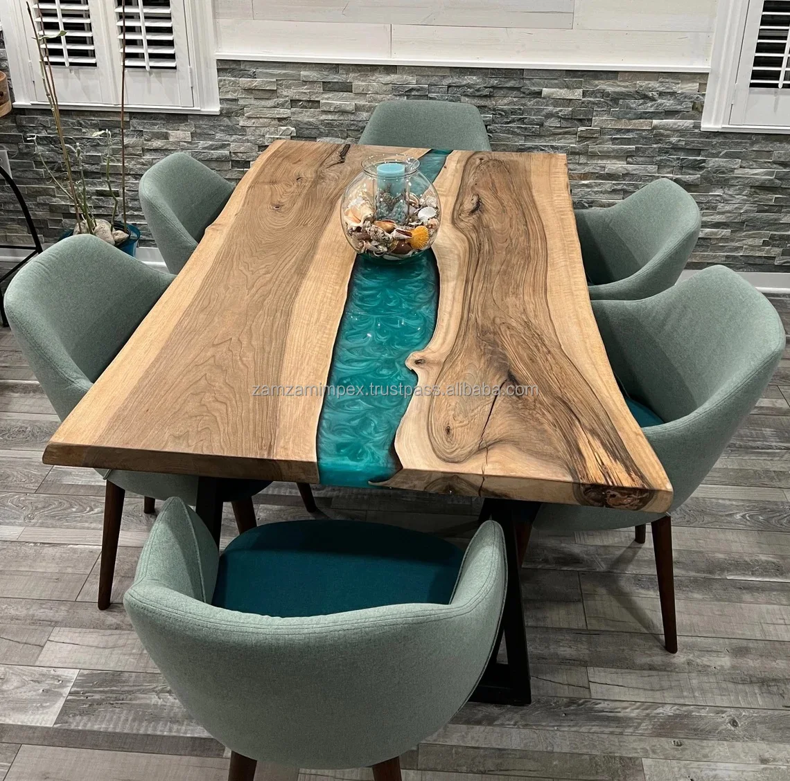Luxury Live Edge Indian Acacia Wood Slab Dining Table