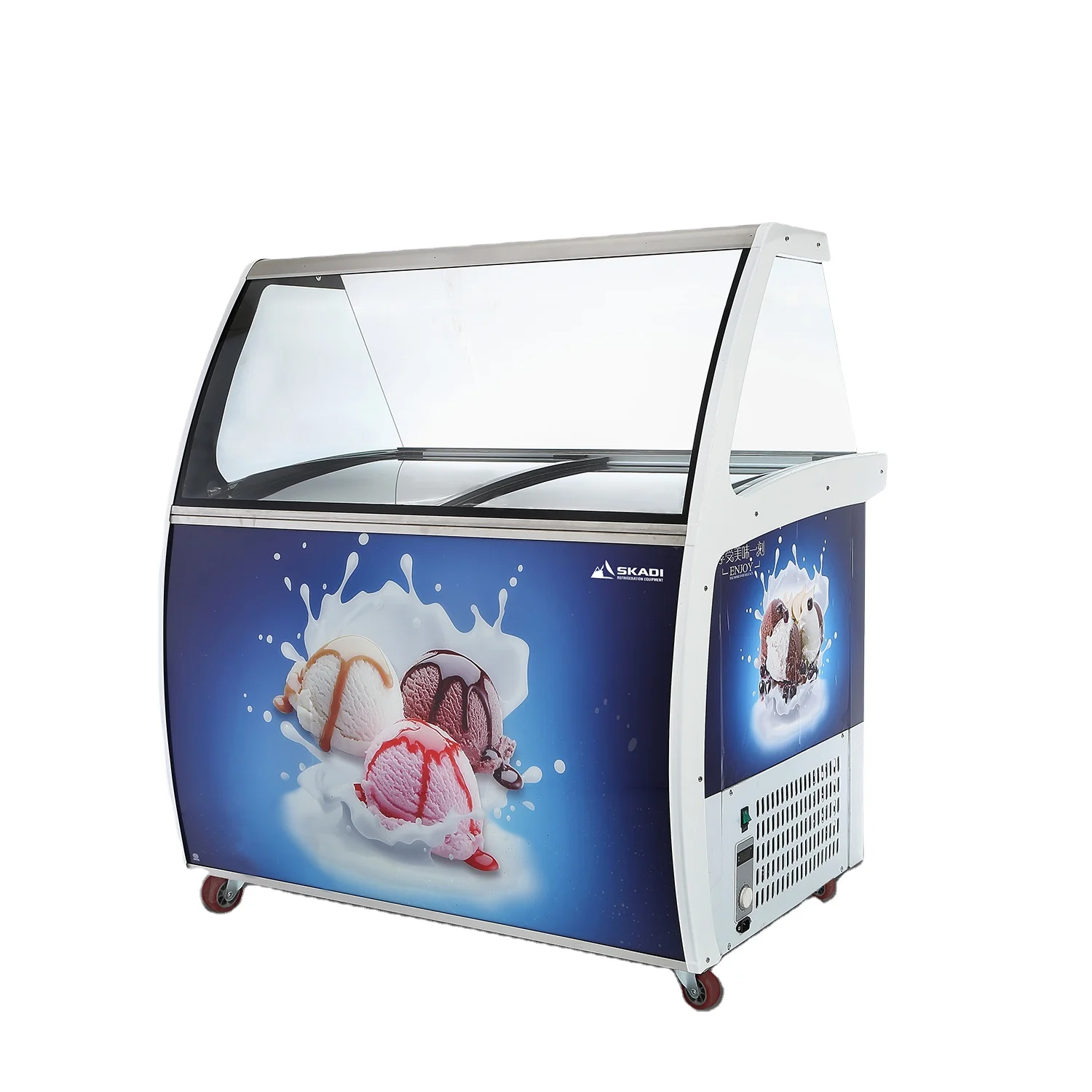Commercial display freezer showcase ice cream deep chest freezers mini ...