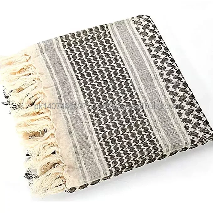 Large Fashion Square Shemagh Desert Keffiyeh 100% Palestinian Cotton ...