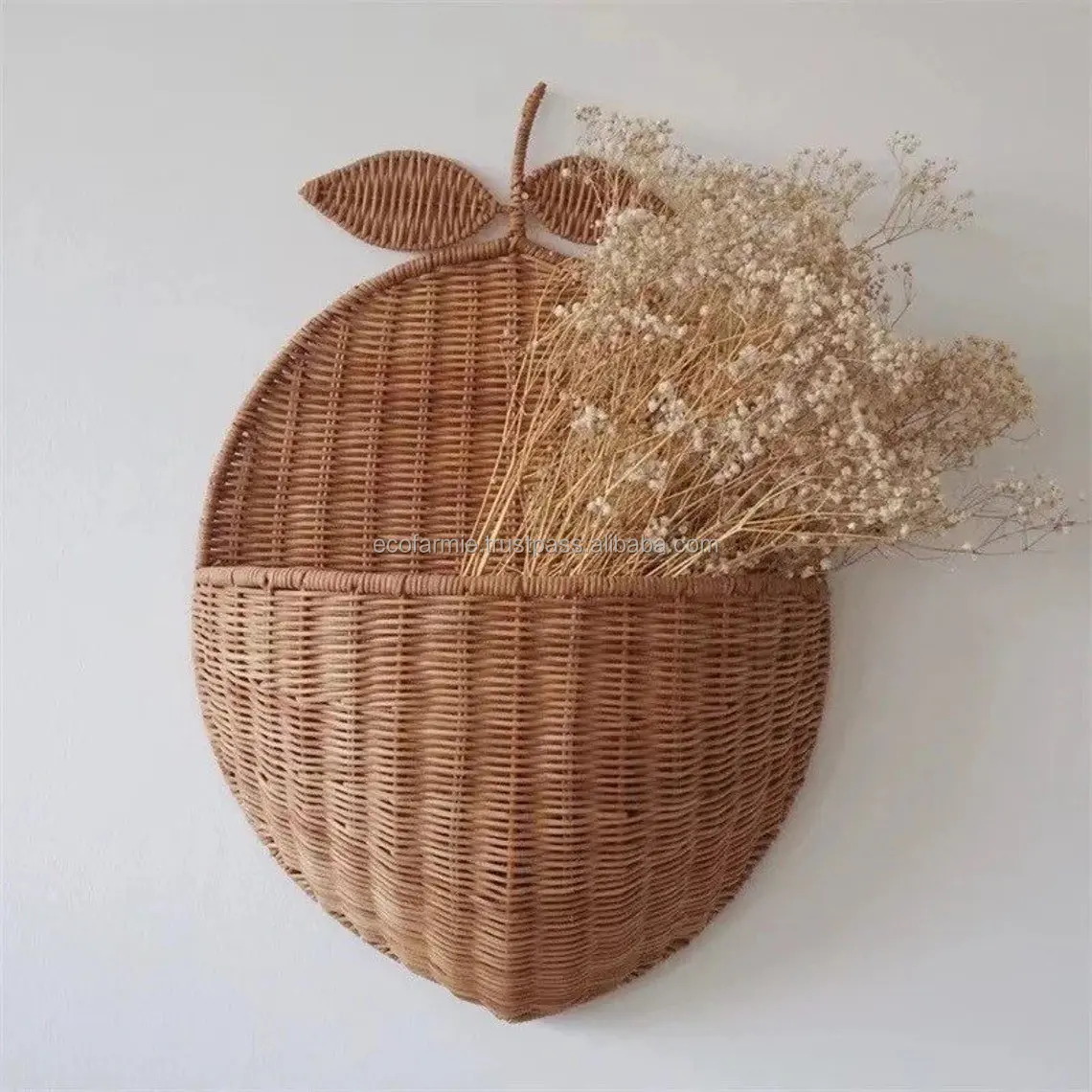 A.mazon Best Selling Rattan Round Wall Mounted Baskets