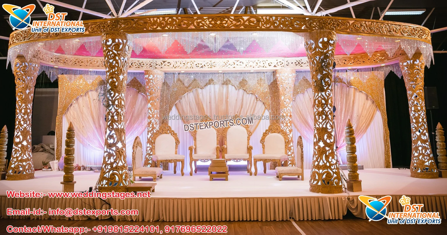 Royal Rajasthani Theme Open Wedding Mandap Indian Ajanta Ellora Pillars ...
