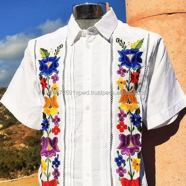 Mexican Men's Shirt - Embroidered Guayabera for Formal Wear