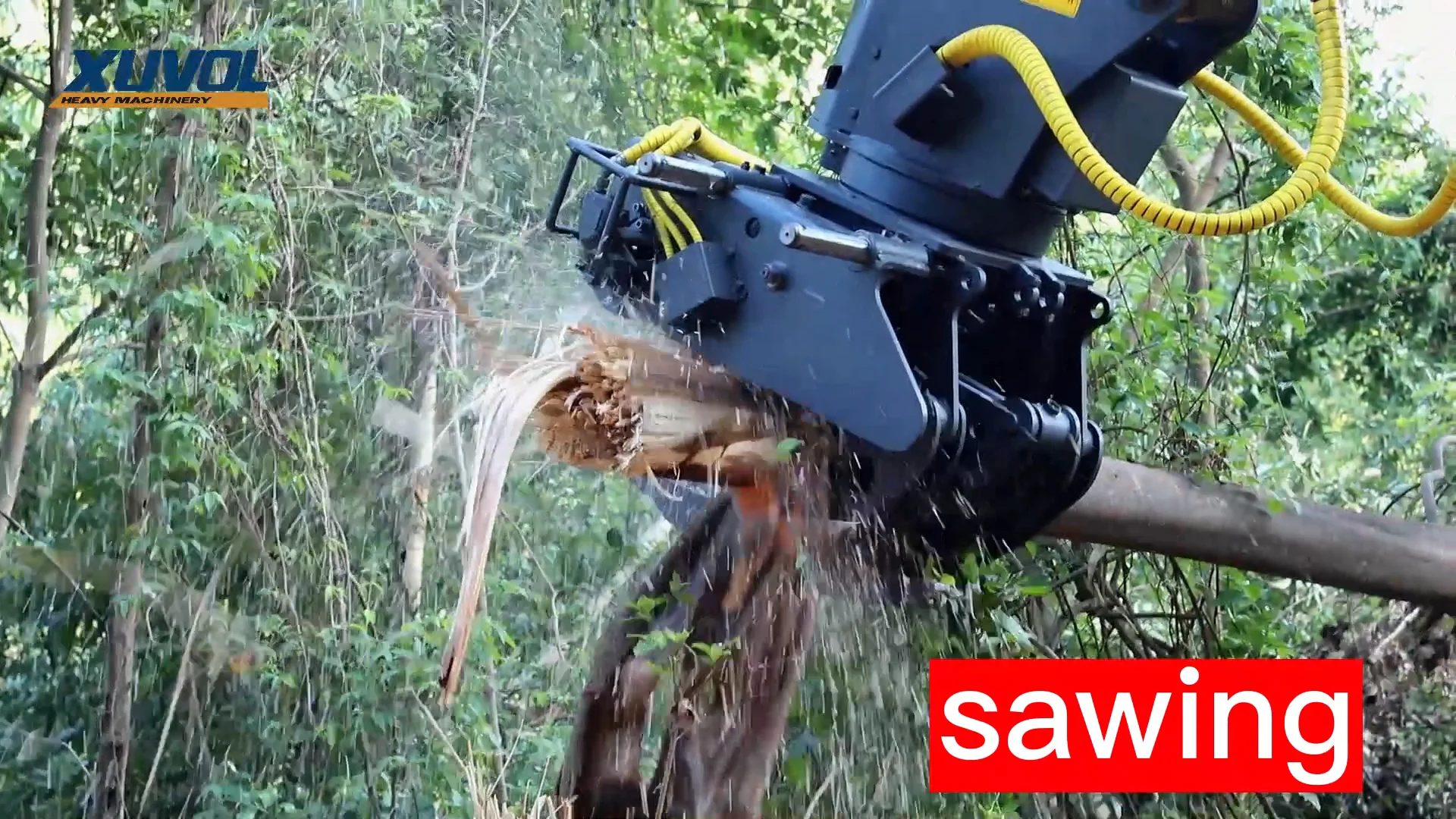 Double Cylinder Hydraulic Grapple Saw Xuvol Diesel Slew Drive Log ...