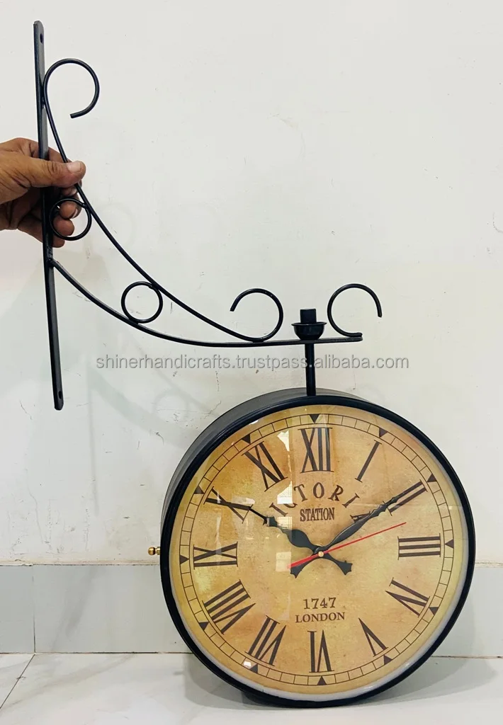Beautiful Victoria Station Clock Round Wall Hanging Watch Wall Double ...