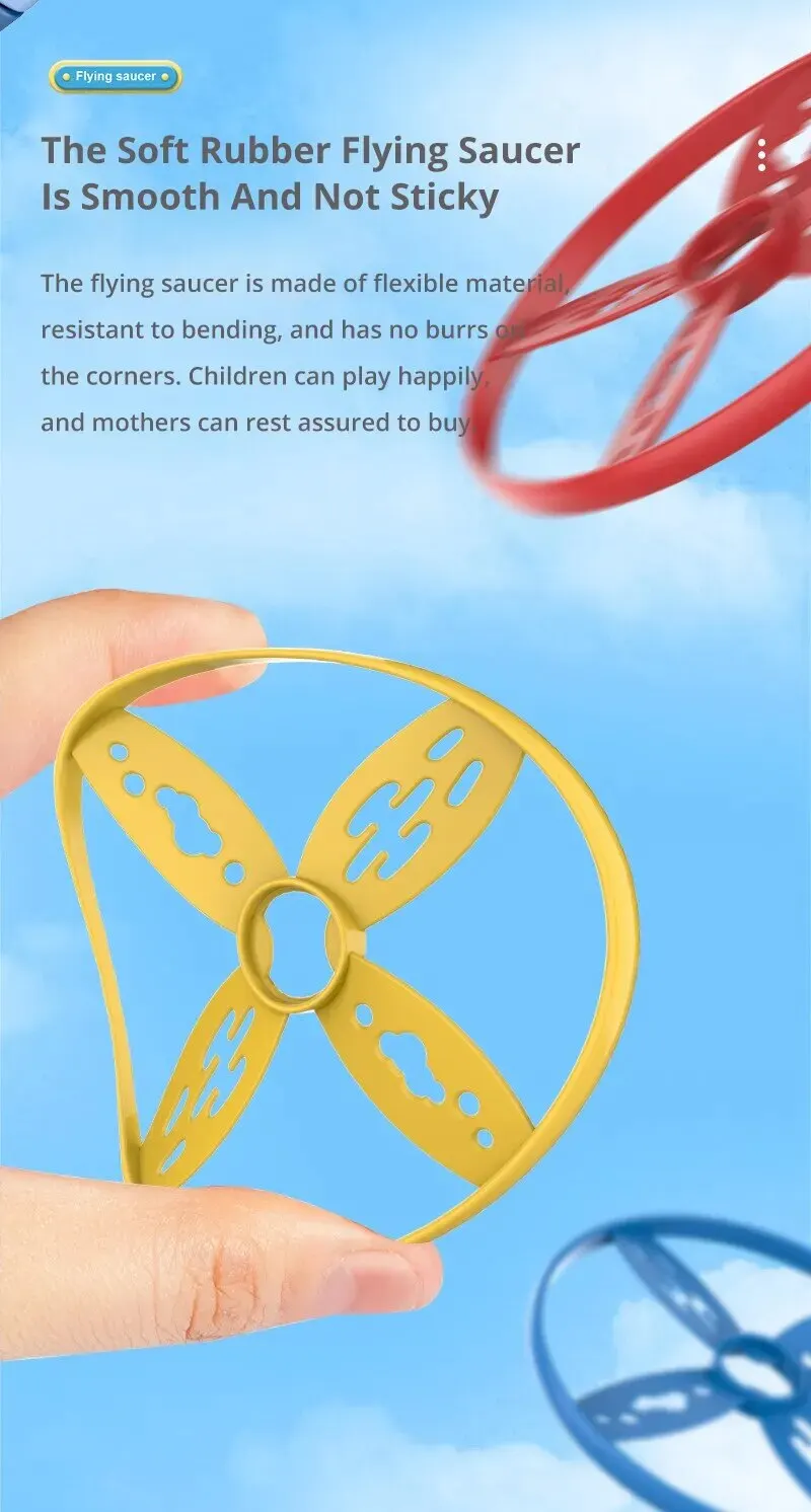 Flying Saucer Gyroscope Outdoor Set Sports Toys Battle Gyro Luminous ...