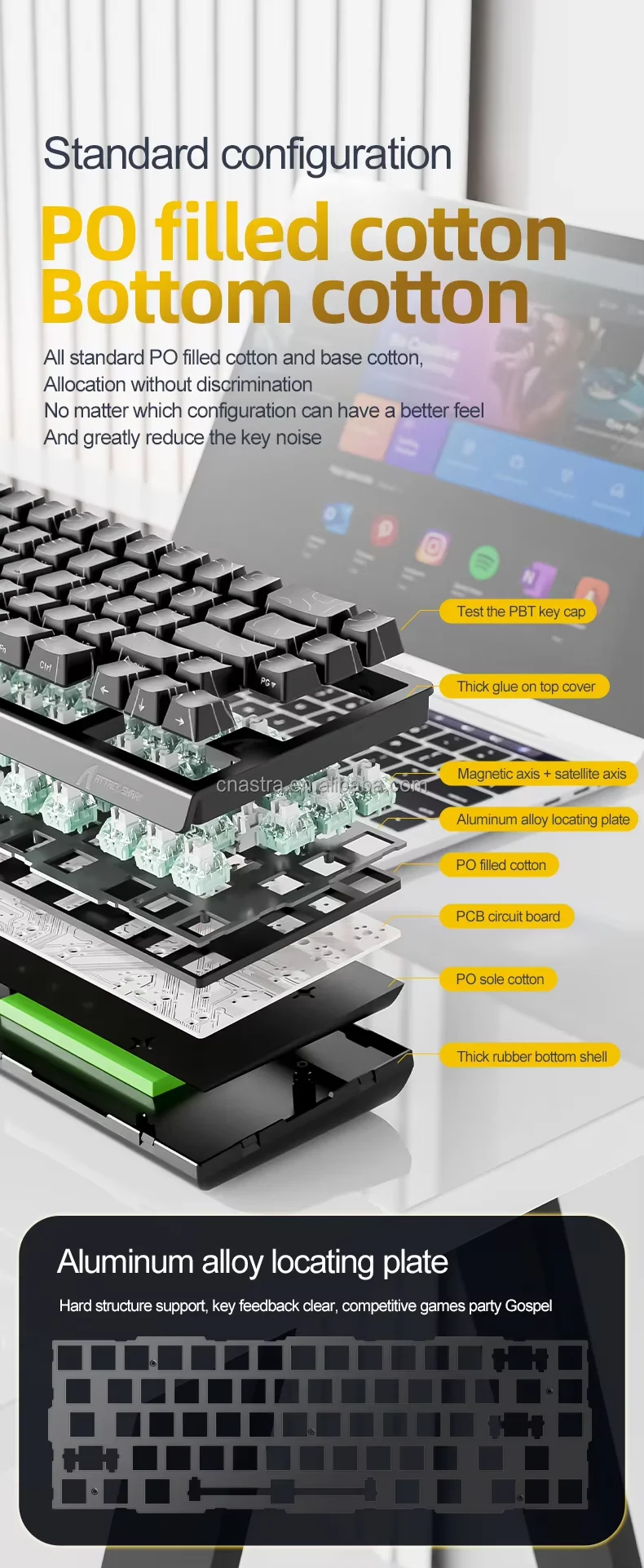 ATTACK SHARK X68HE Magnetic Switch Mechanical Gaming Keyboard Type-C E ...