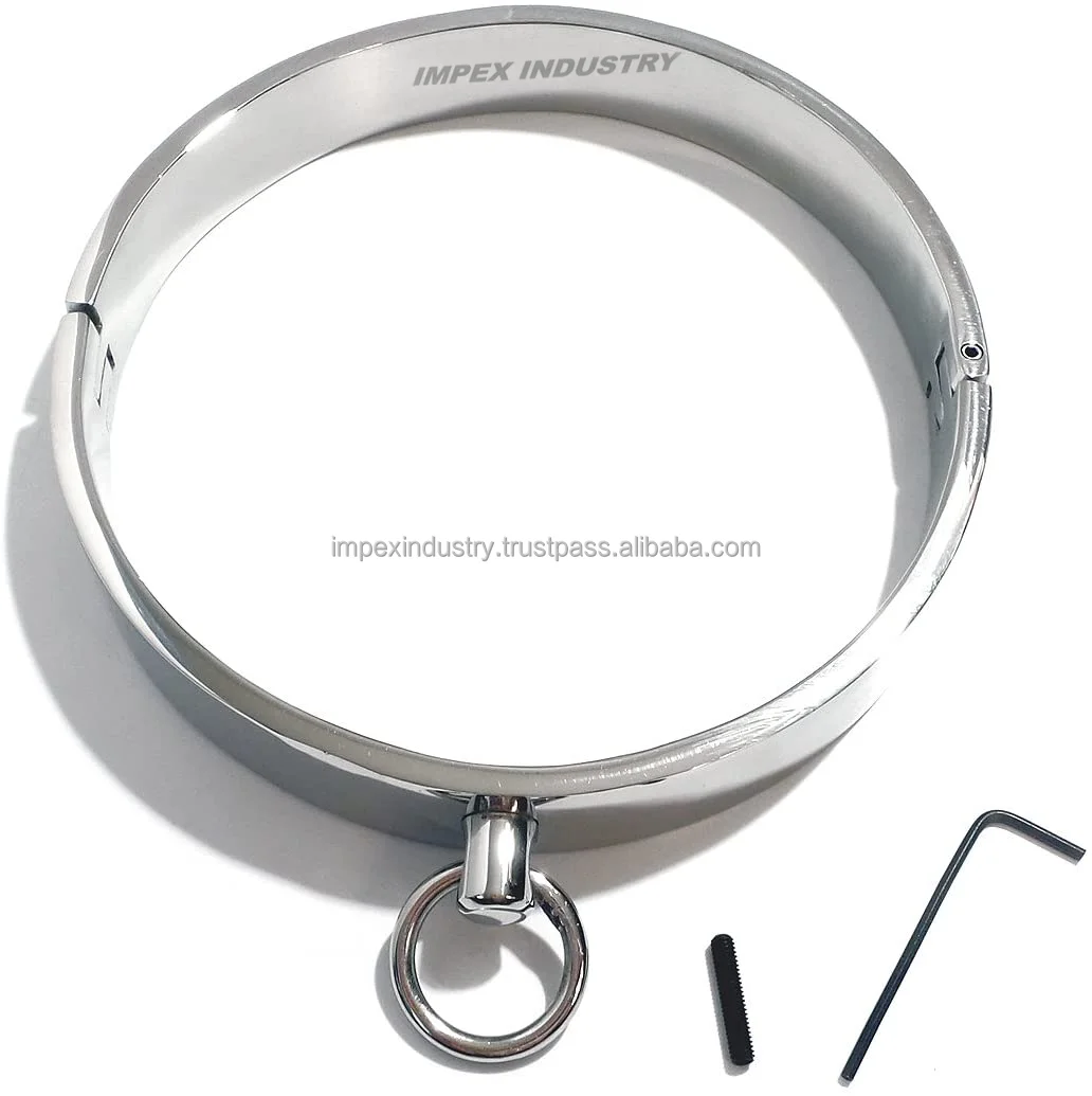 Stainless Steel Neck Collar Zinc Alloy Bondage Sex Toys Metal Choker ...