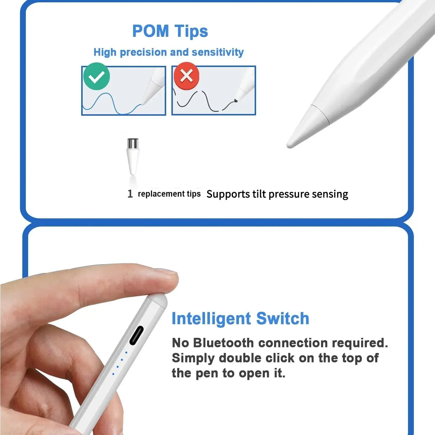 Universal Active Stylus Pen Compatible For Ios & Android,Pencil With ...