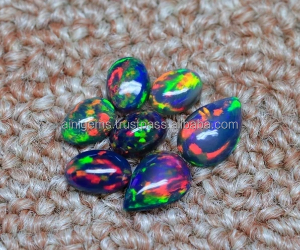 Smoked Treated Ethiopian Black Opal Lot Amazing Black Opal Cabochon ...