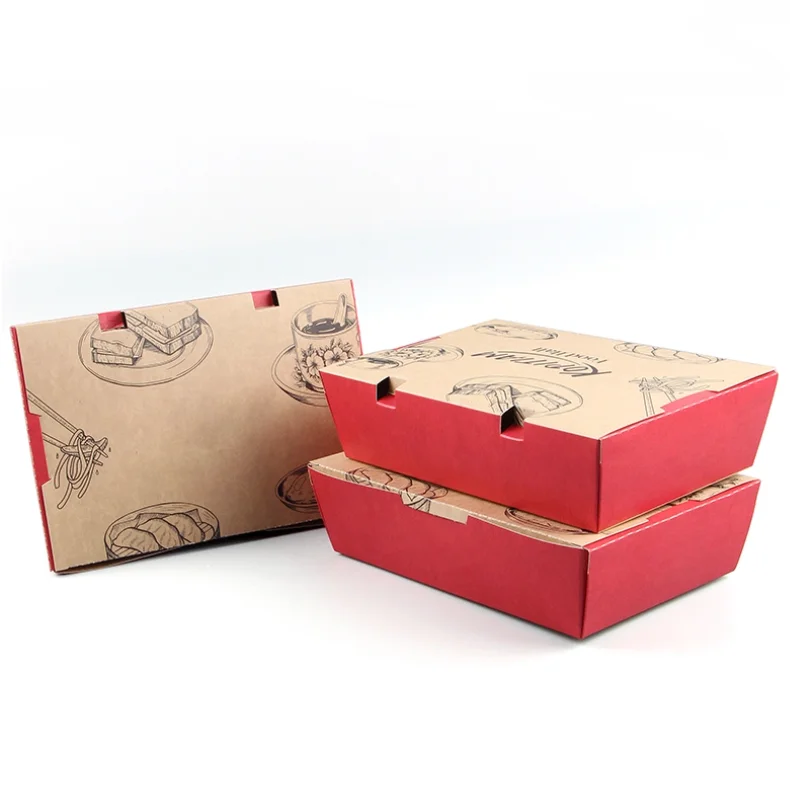 Disposable Kraft Take Away Food Packing Lunch Paper Boxes 100% ...