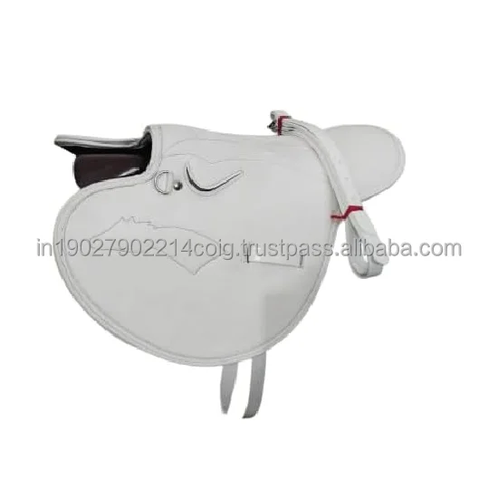 White Synthetic Exercise Race Horse Saddles with Stirrup Exercise Race ...
