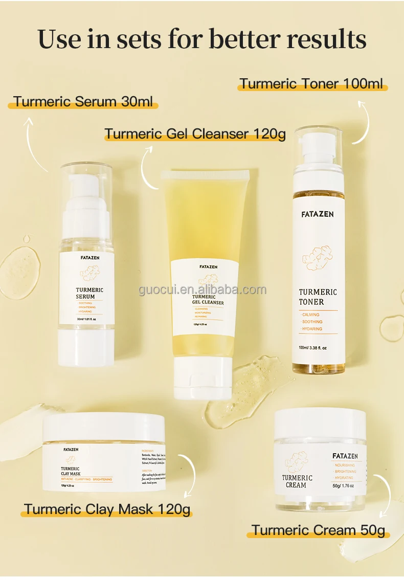 FATAZEN Turmeric Skin Care Set - Organic Rejuvenating Skincare
