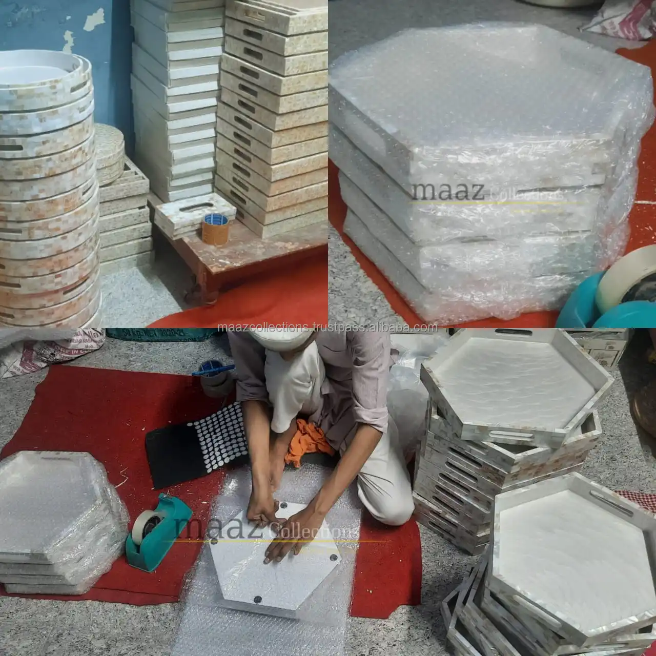 New Arrival Bone Inlay Tray New Design Shape Bone Inlay Serving Tray ...