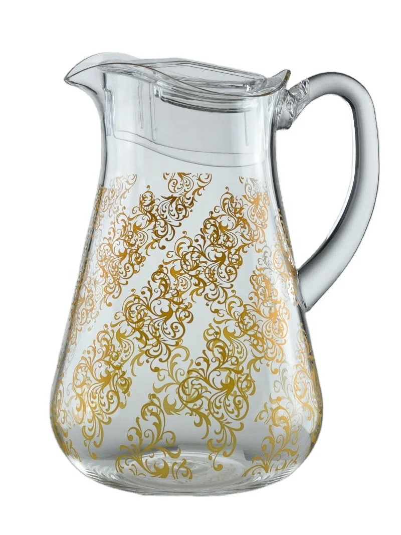 2 Liter Acrylic Drink Gold Design Water Pitcher| Alibaba.com