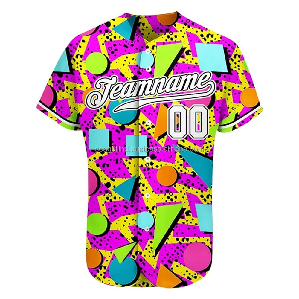 Custom Sublimated Team Name Logo Number Printing Sports Baseball Wear ...