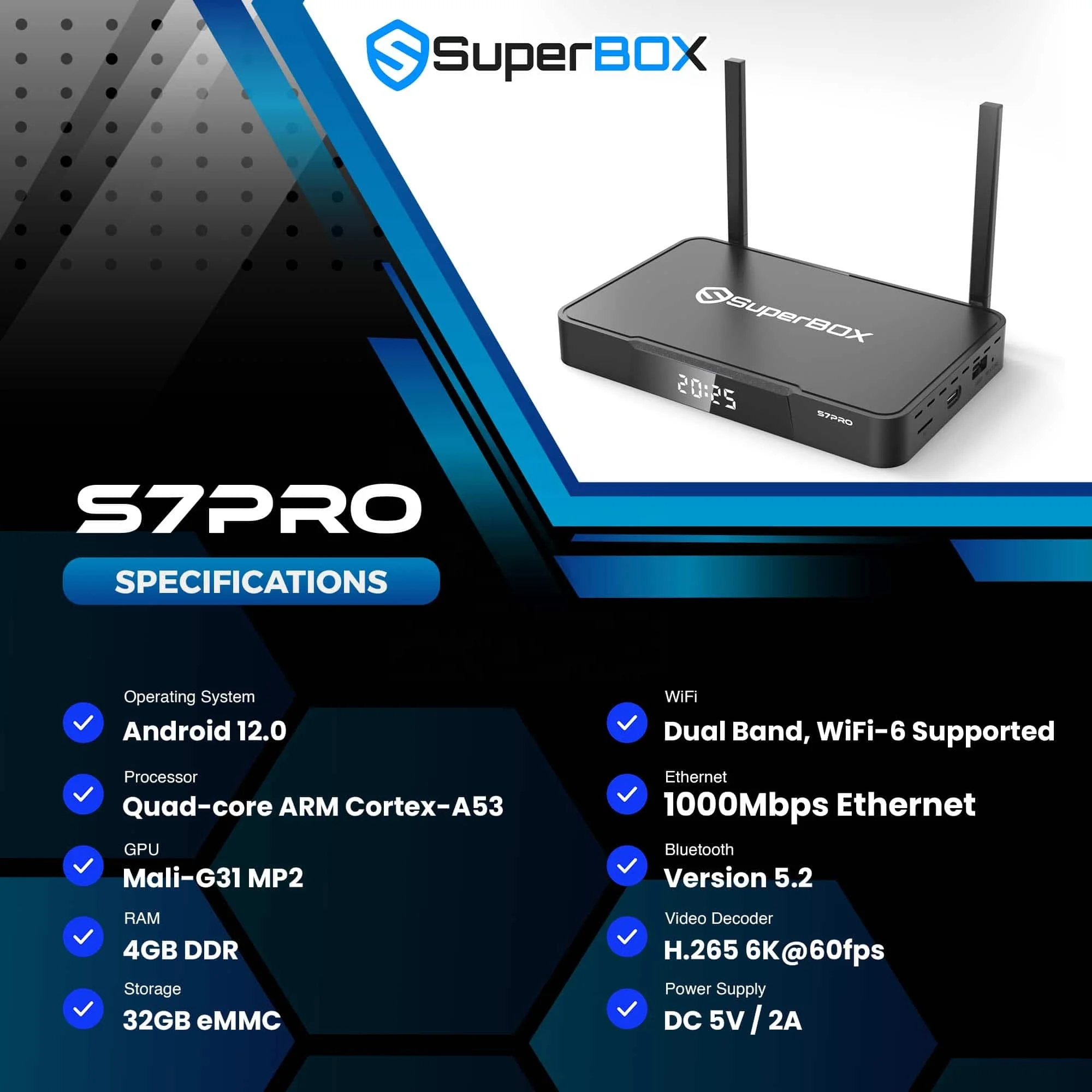 Superbox S6 PRO TV Box - Android 12, 6K Support, Fast Shipping